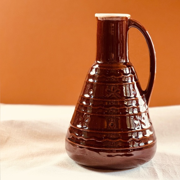 Dining | Vtg 195s Marcrest Daisy Dot Brown Stoneware Floral Carafe ...